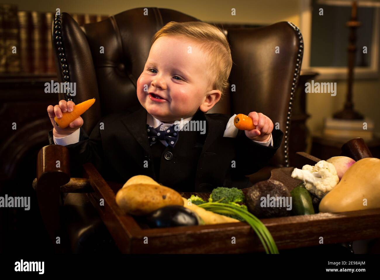 Happy Baby dressed in business suit. Toddler dressed as Winston ...