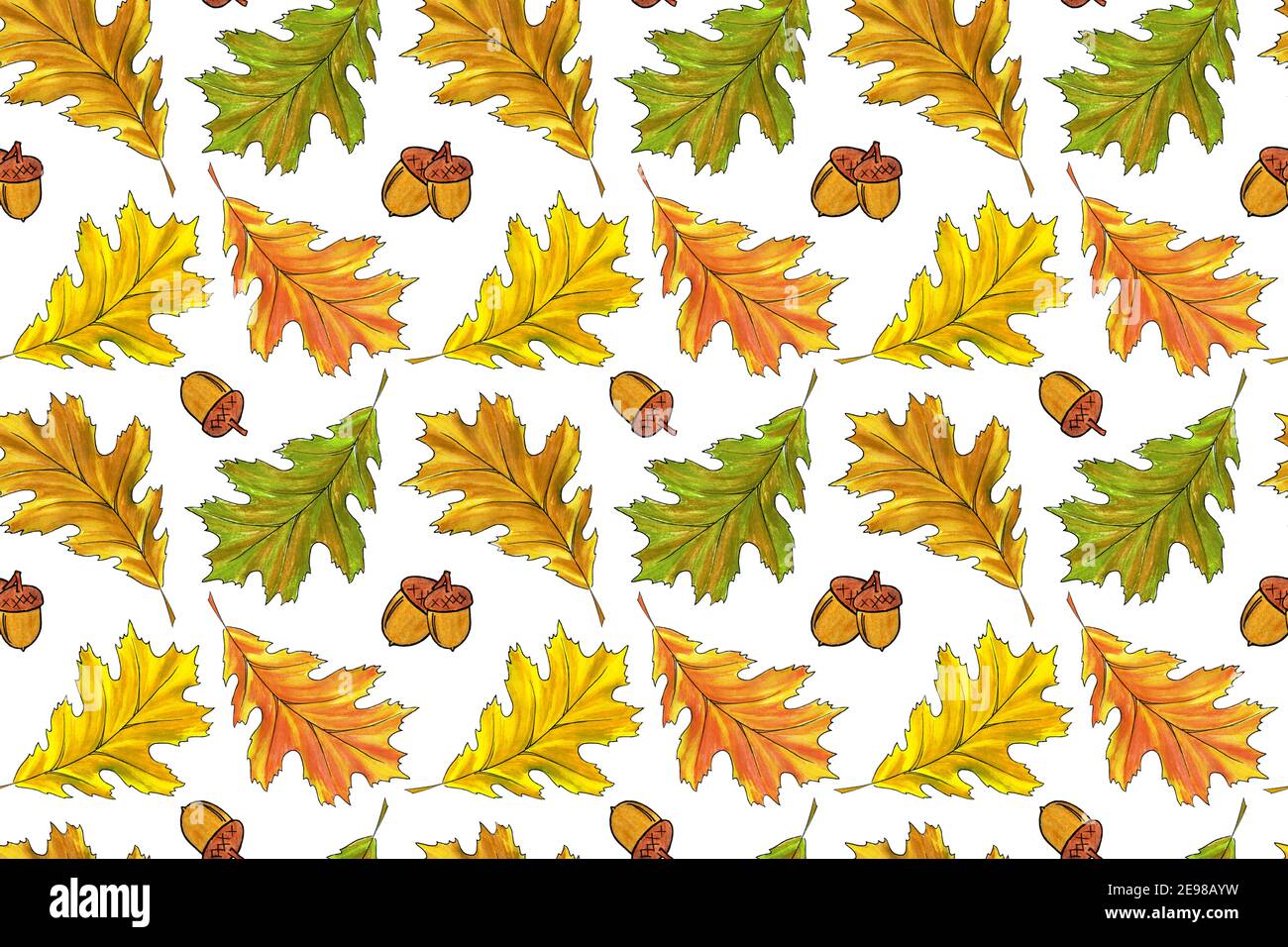 Oak leaves pattern hi-res stock photography and images - Alamy