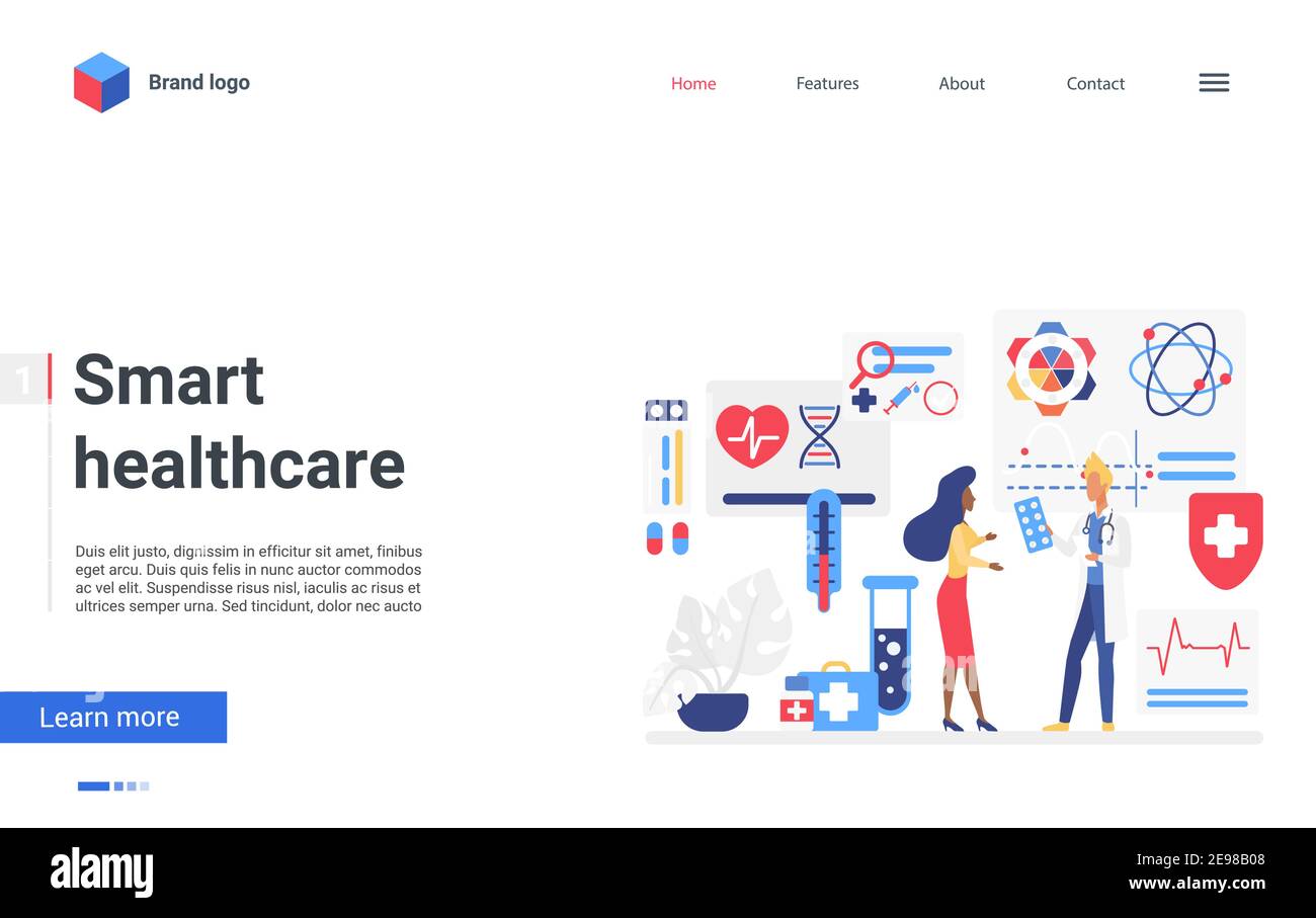 Medical consultation cartoon landing Stock Vector Images - Alamy