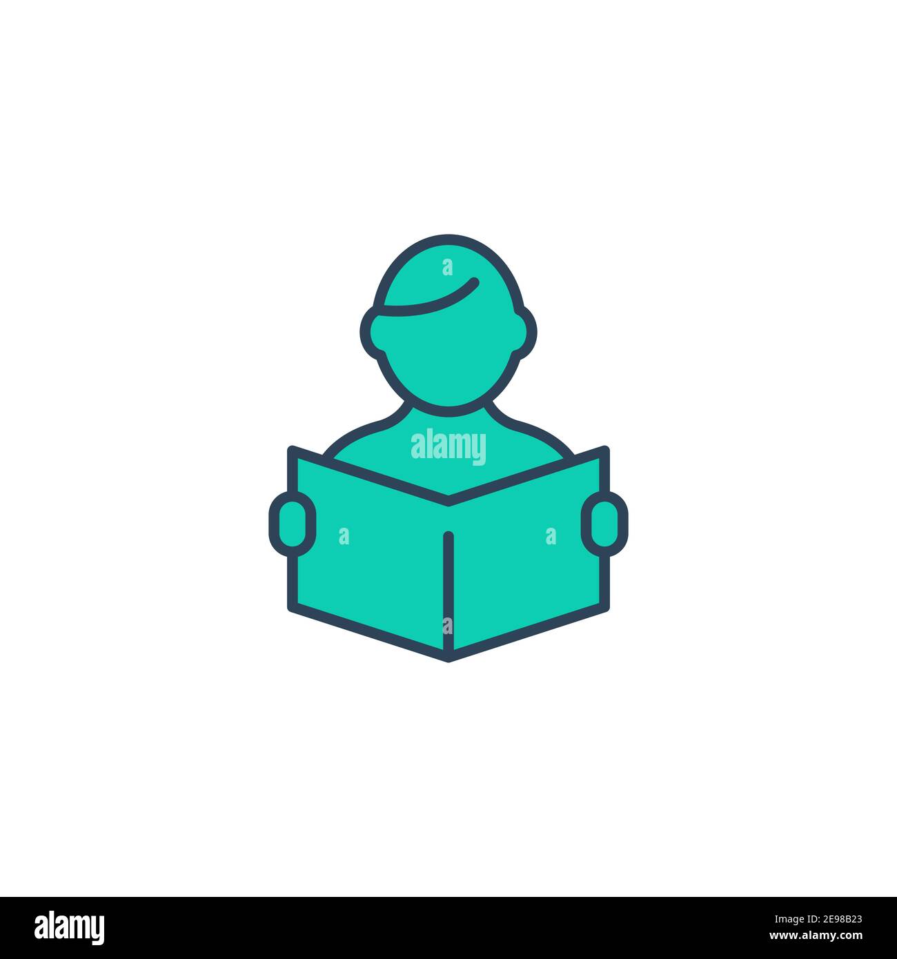 Learning icon, color, line, outline vector sign, linear style pictogram ...