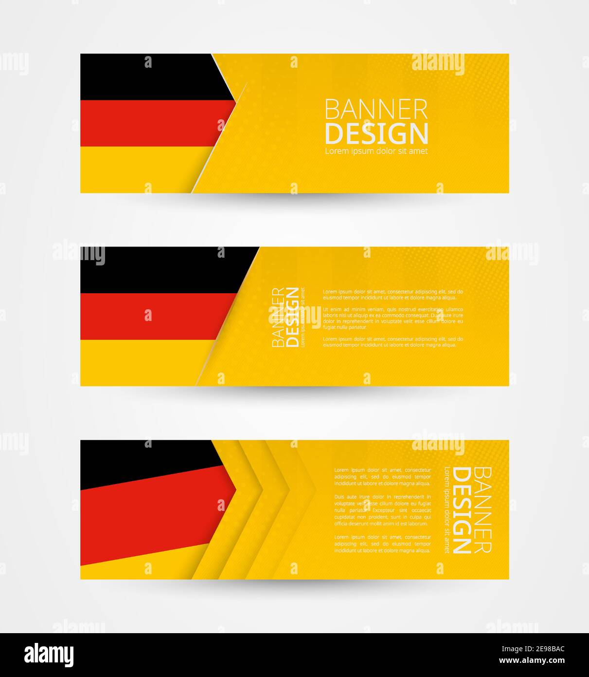 Set of three horizontal banners with flag of Germany. Web banner design ...