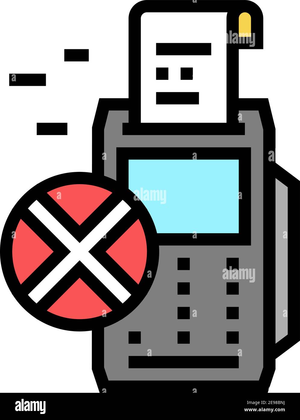 refusal payment pos terminal color icon vector illustration Stock ...