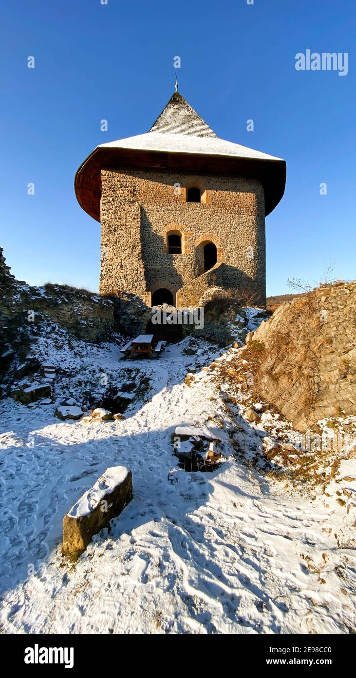 Snowy mountains and medieval castle hi-res stock photography and images ...