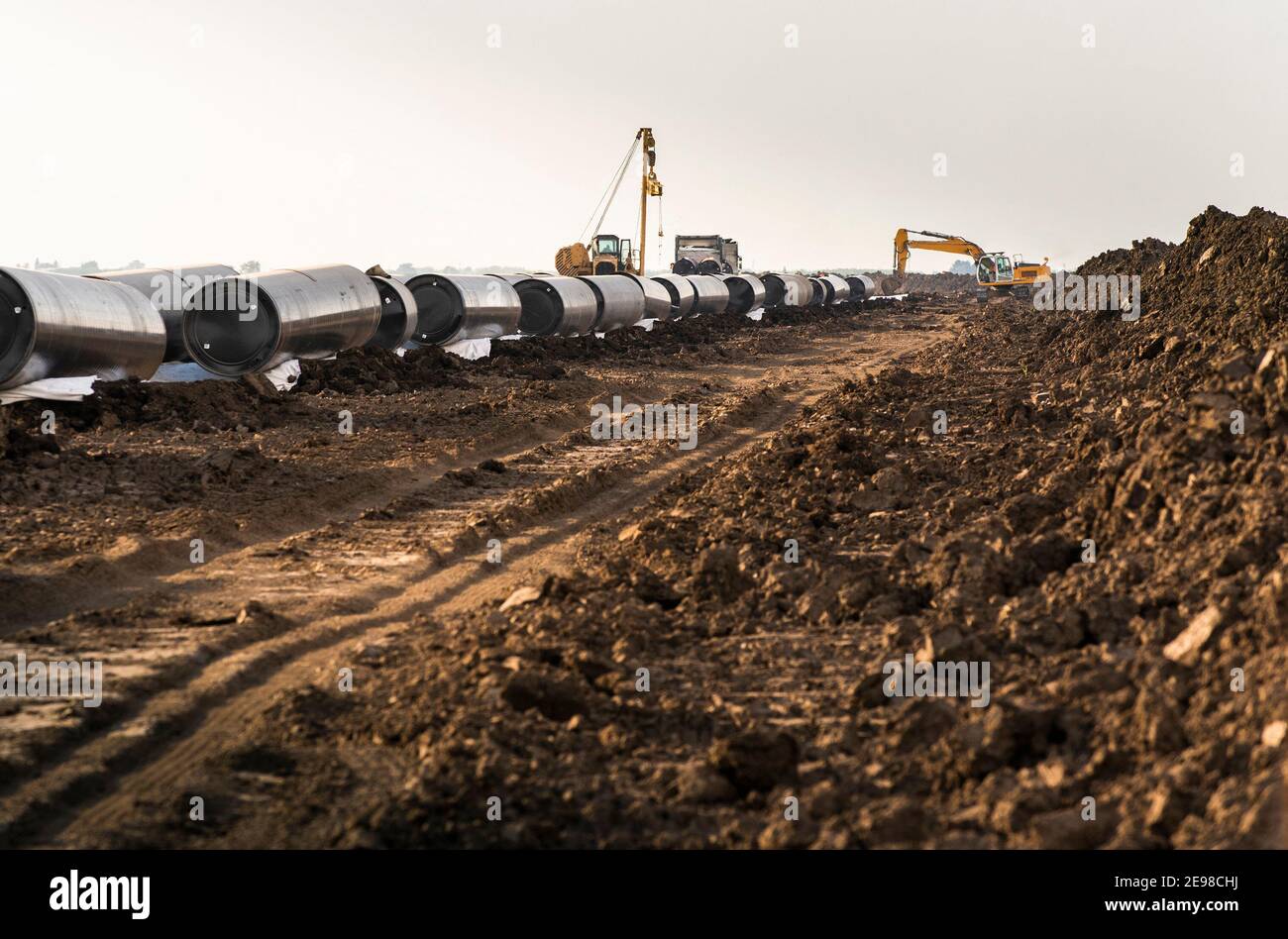 Construction of a new gas pipeline Stock Photo - Alamy
