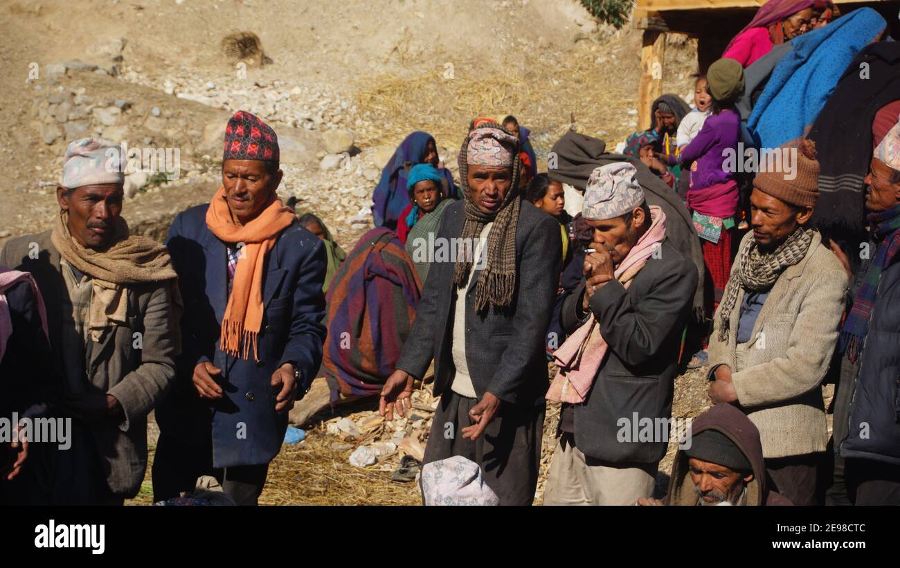 People of Far-West Nepal celebrating a "Chhaithi performing a deuda ...
