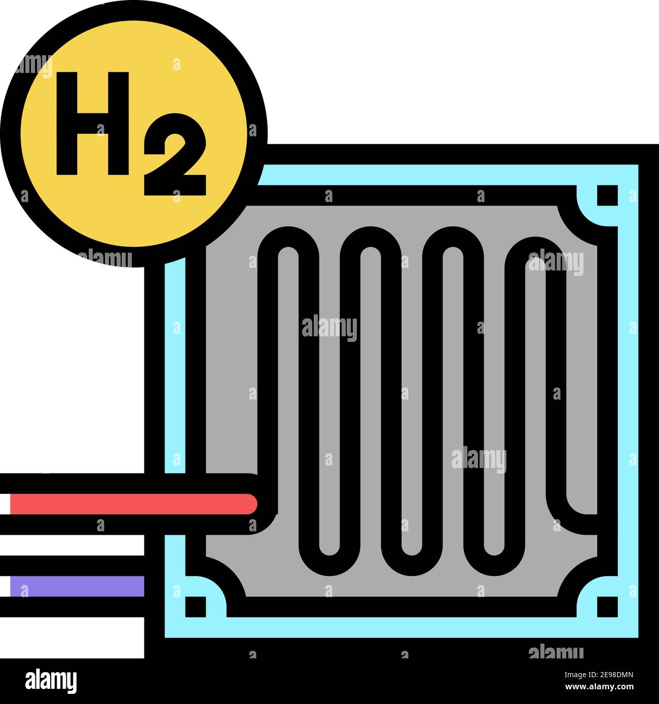 fuel cells hydrogen color icon vector illustration Stock Vector Image ...