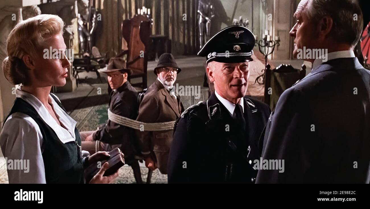 USA. Sean Connery, Harrison Ford, Julian Glover, Alison Doody in a ...