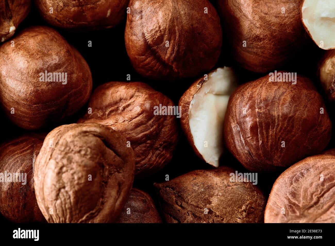 Close up of Hazelnut kernels - Food Frame Background, macro detailed ...