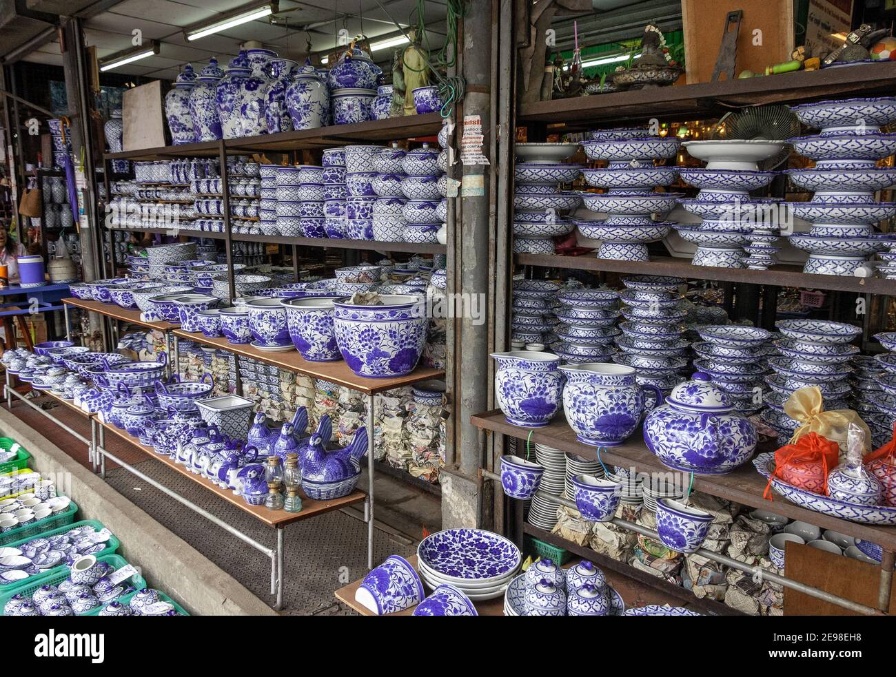 Chatuchak Market, Bangkok, Thailand: ceramic items on display Stock ...