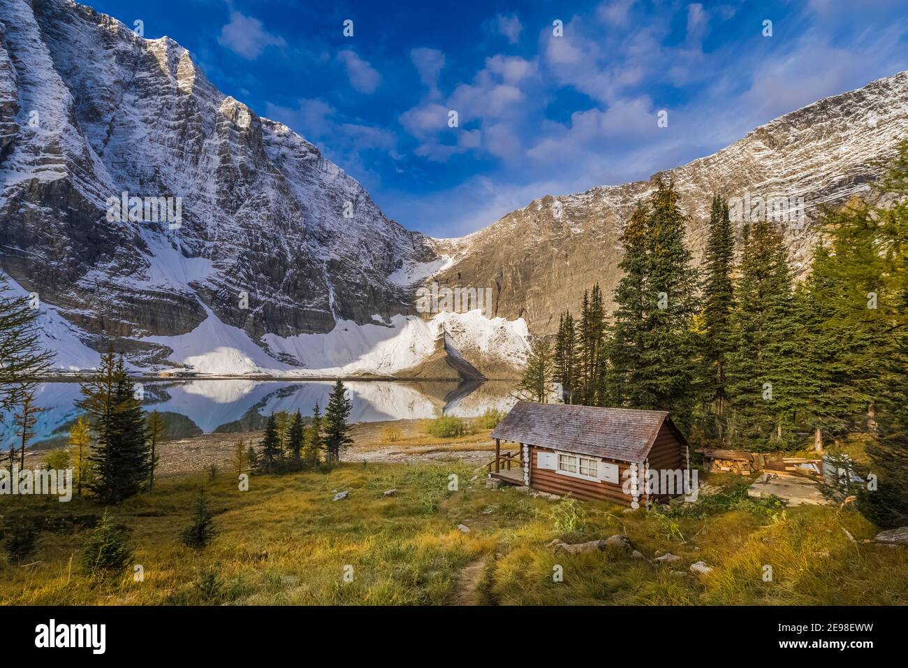 Floe Lake Patrol Cabin, used by National Park Wardens, in Kootenay ...