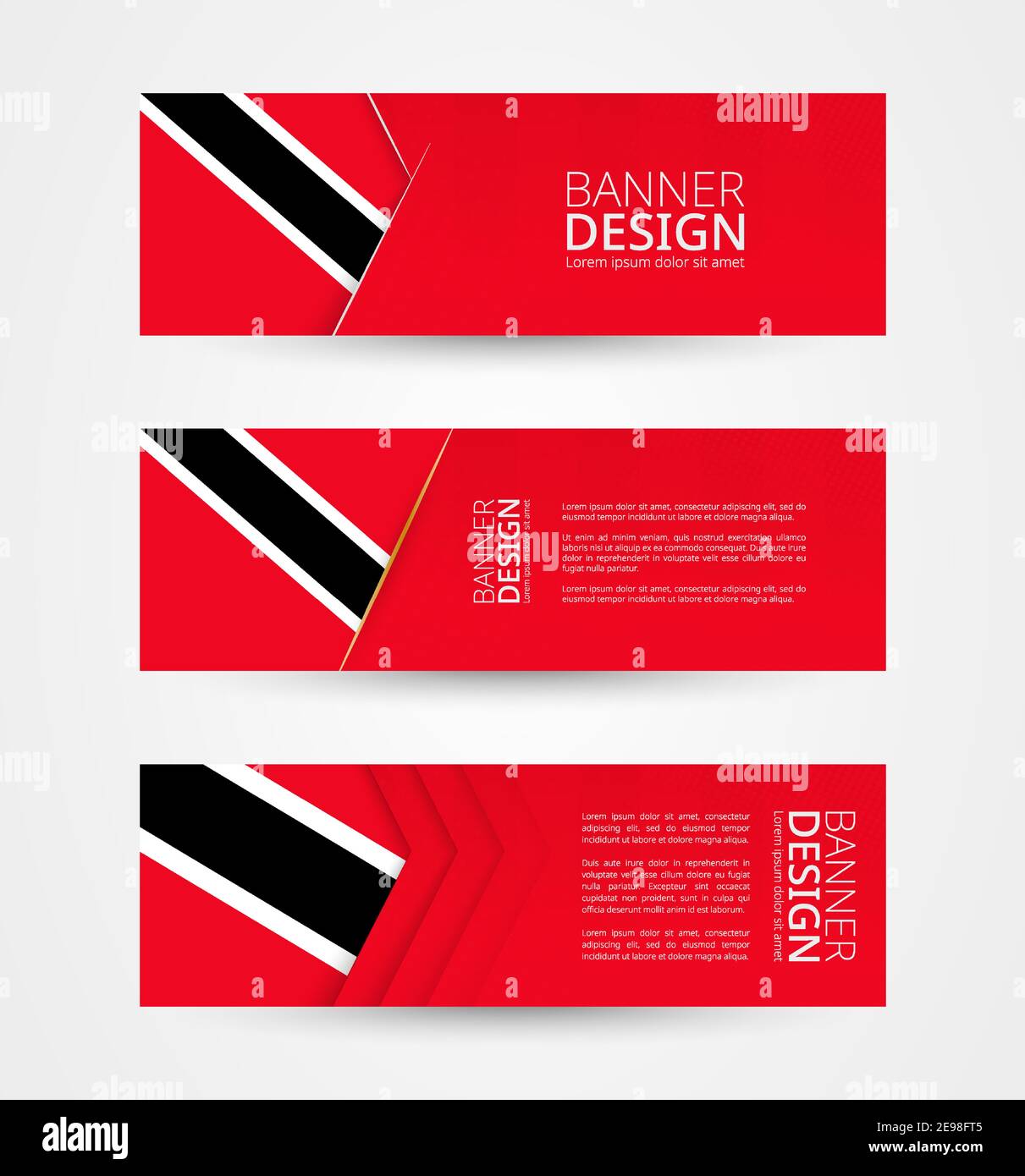 Set of three horizontal banners with flag of Trinidad and Tobago. Web ...