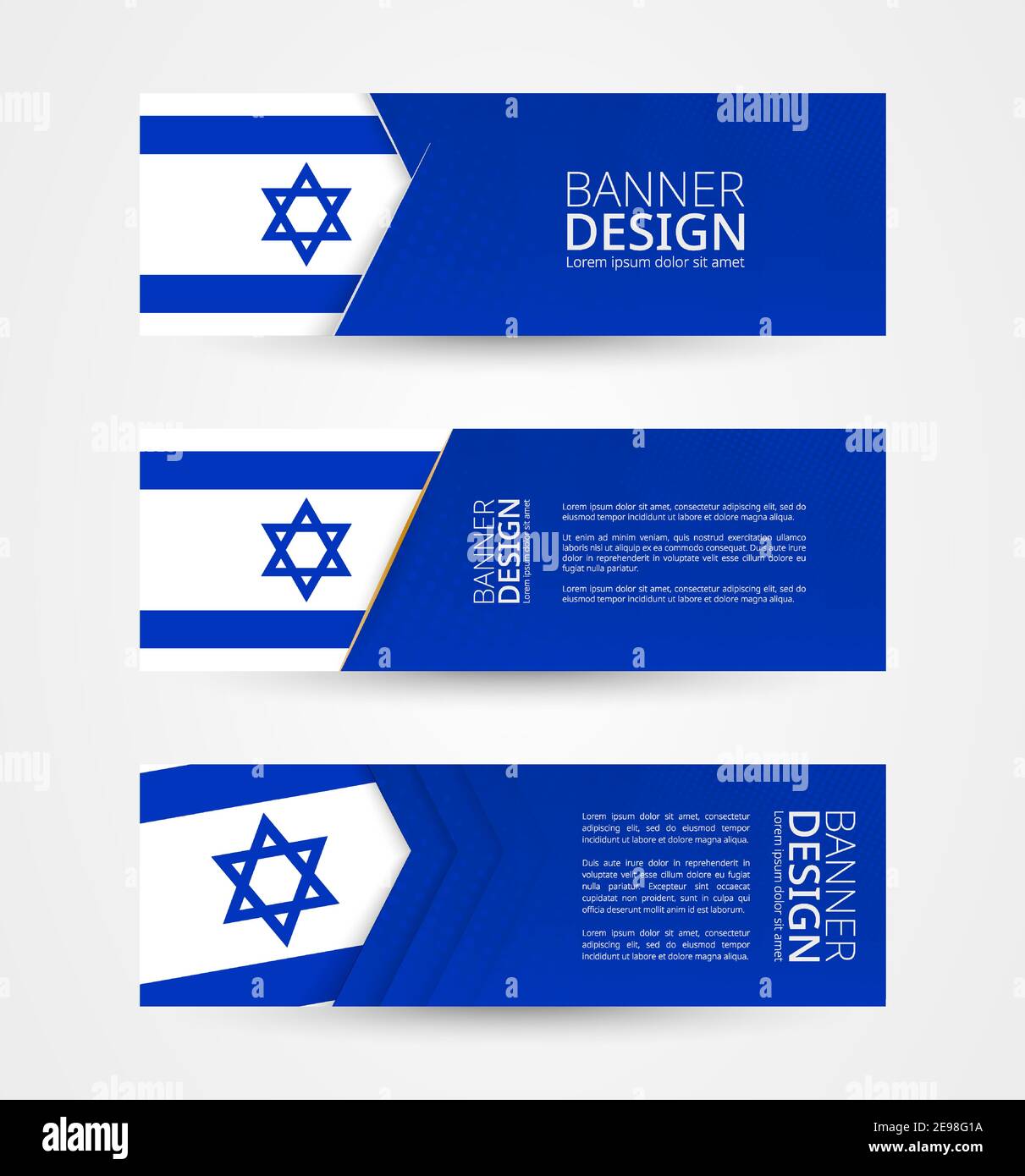 Set of three horizontal banners with flag of Israel. Web banner design ...