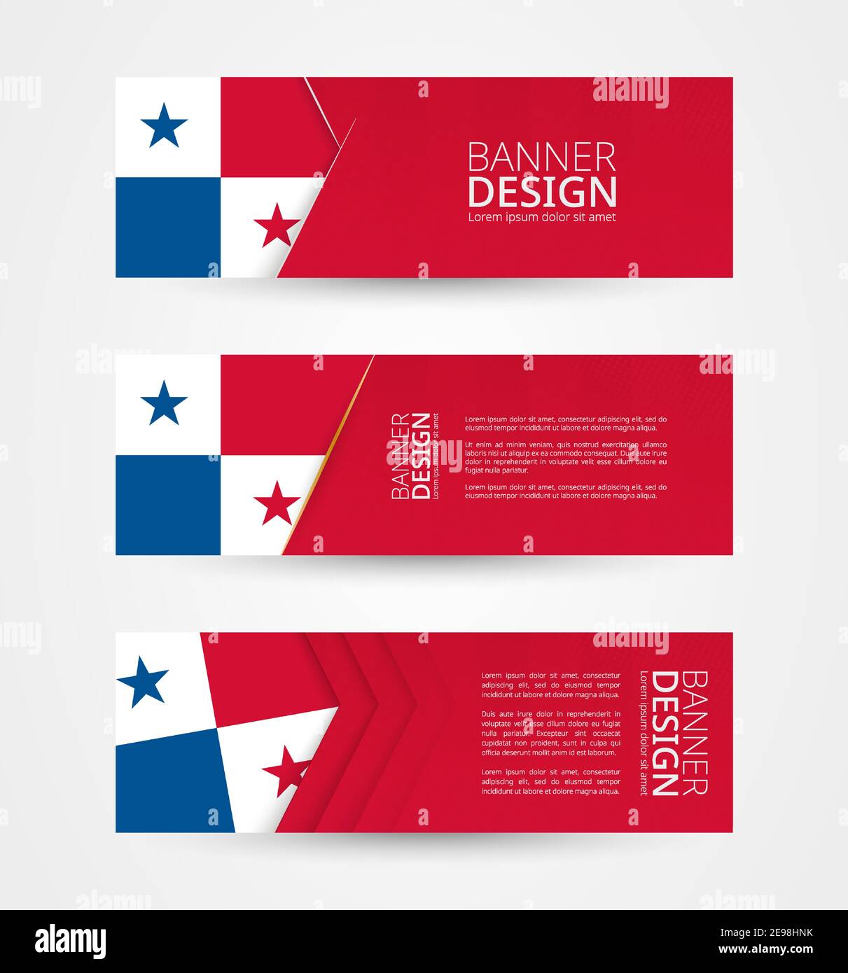 Set of three horizontal banners with flag of Panama. Web banner design ...