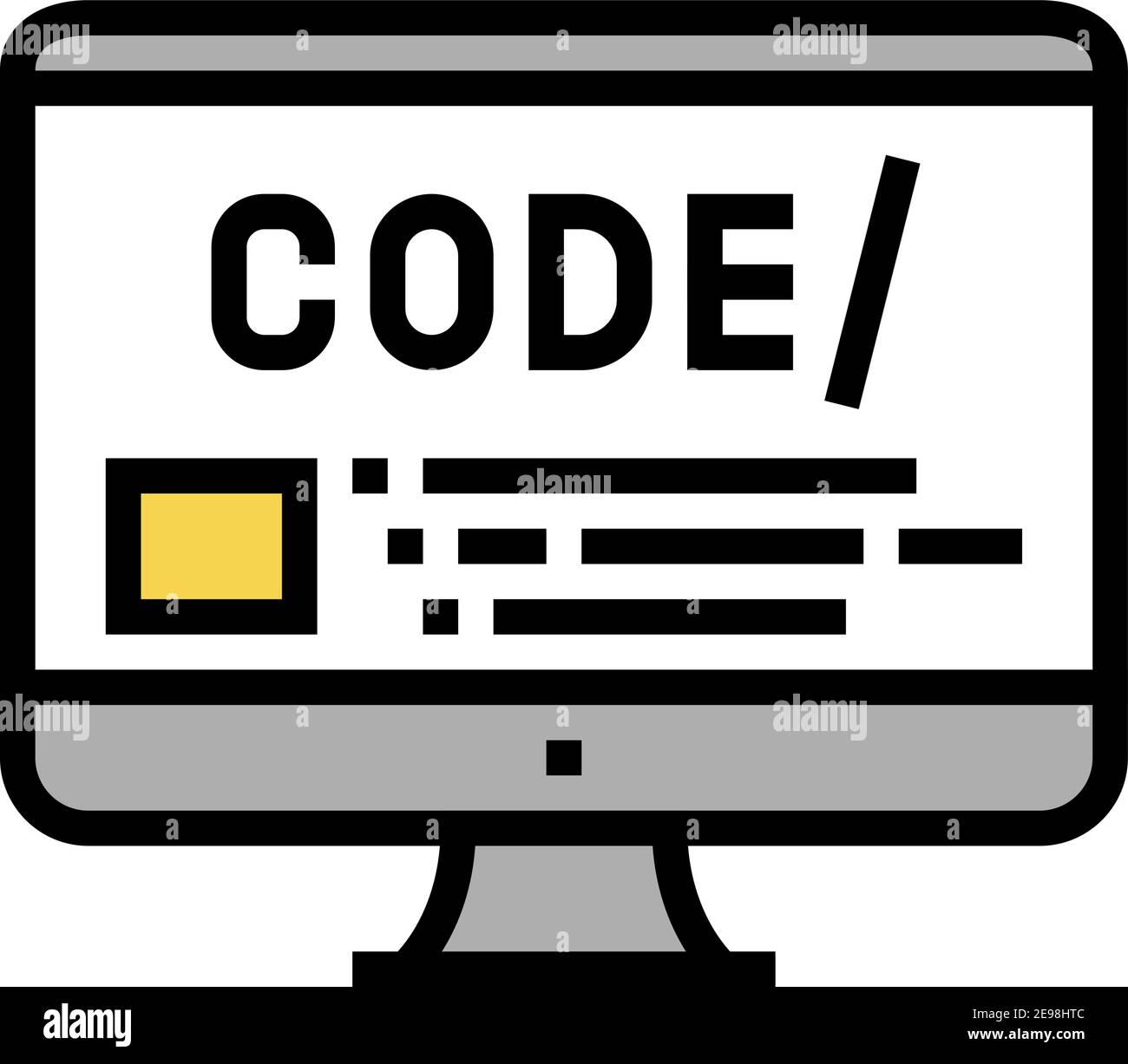 code on computer screen color icon vector illustration Stock Vector ...