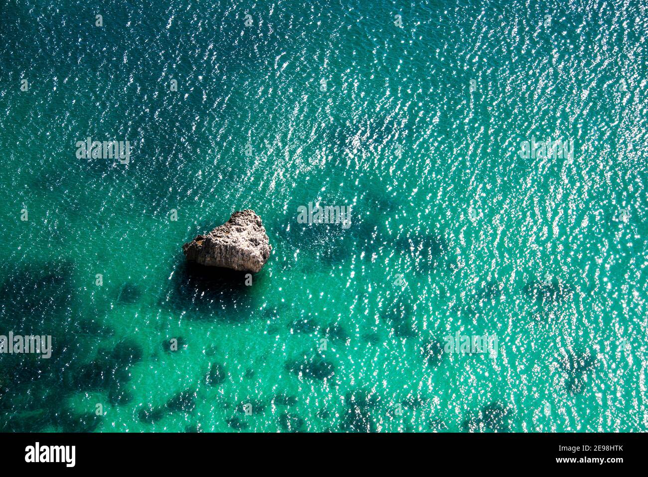crystal clear water, blue sea and blue sky for background Stock Photo ...