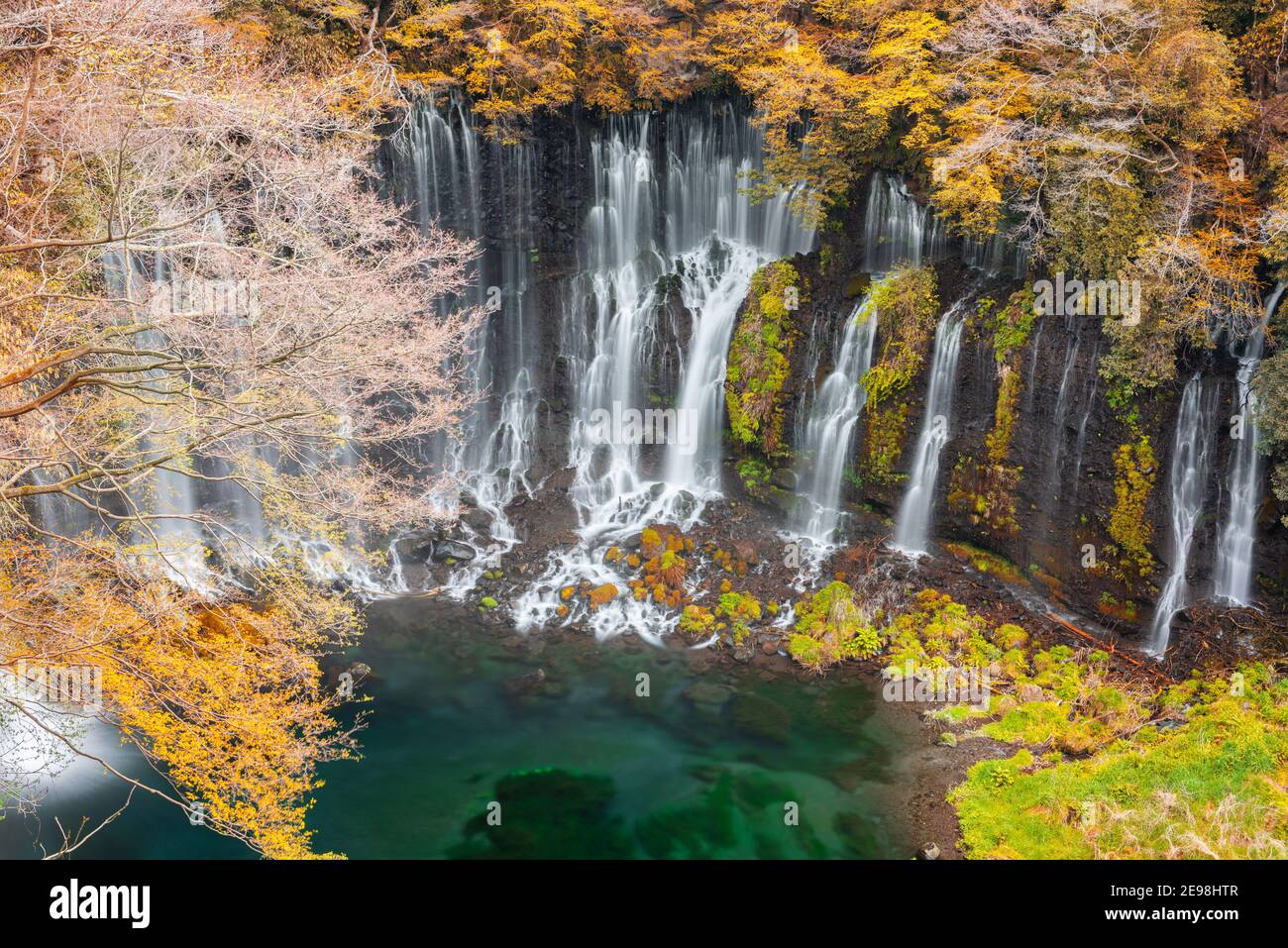 Shiraito Falls in Fujinomiya, Japan with autumn colors Stock Photo - Alamy