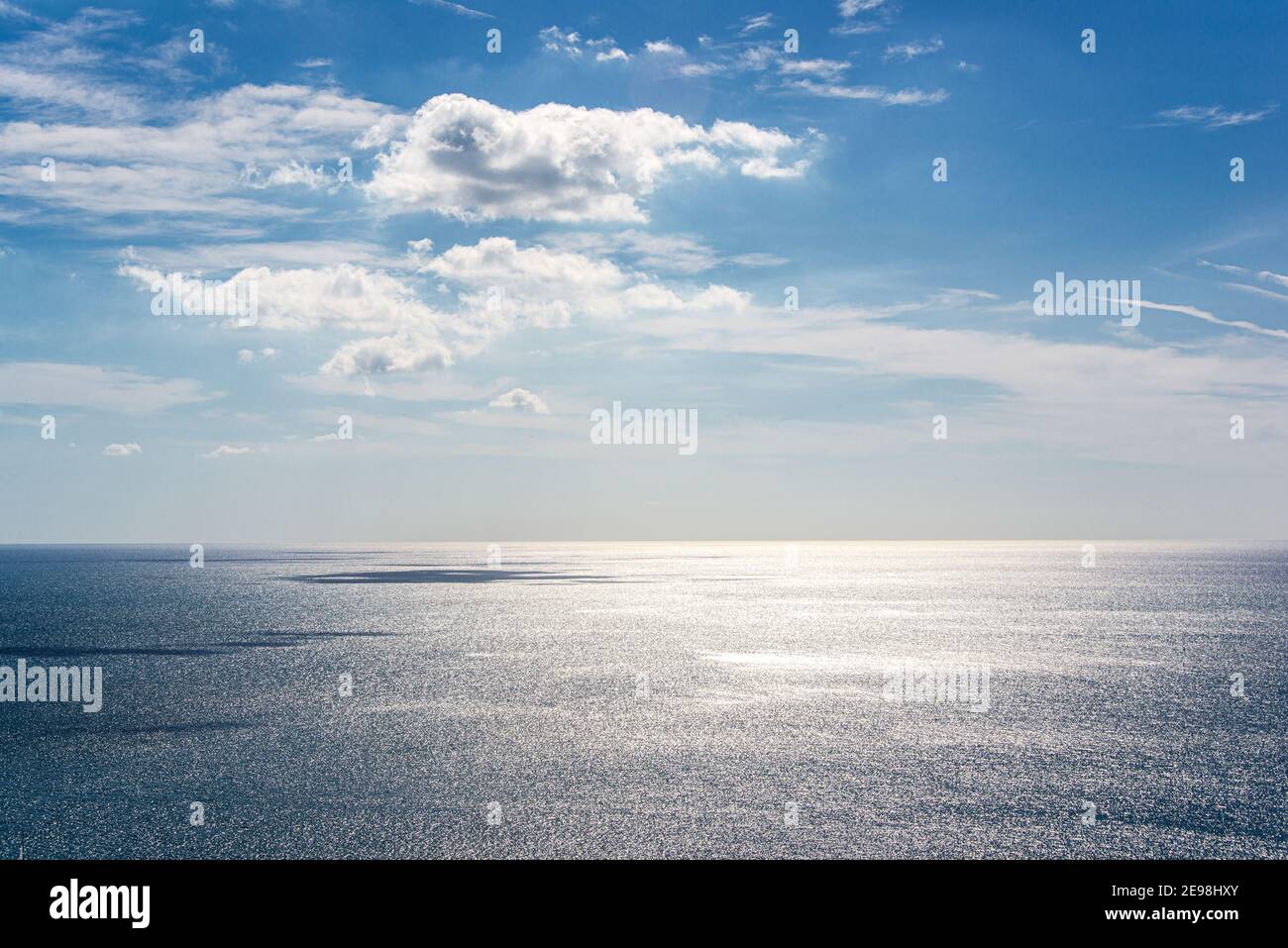 crystal clear water, blue sea and blue sky for background Stock Photo ...