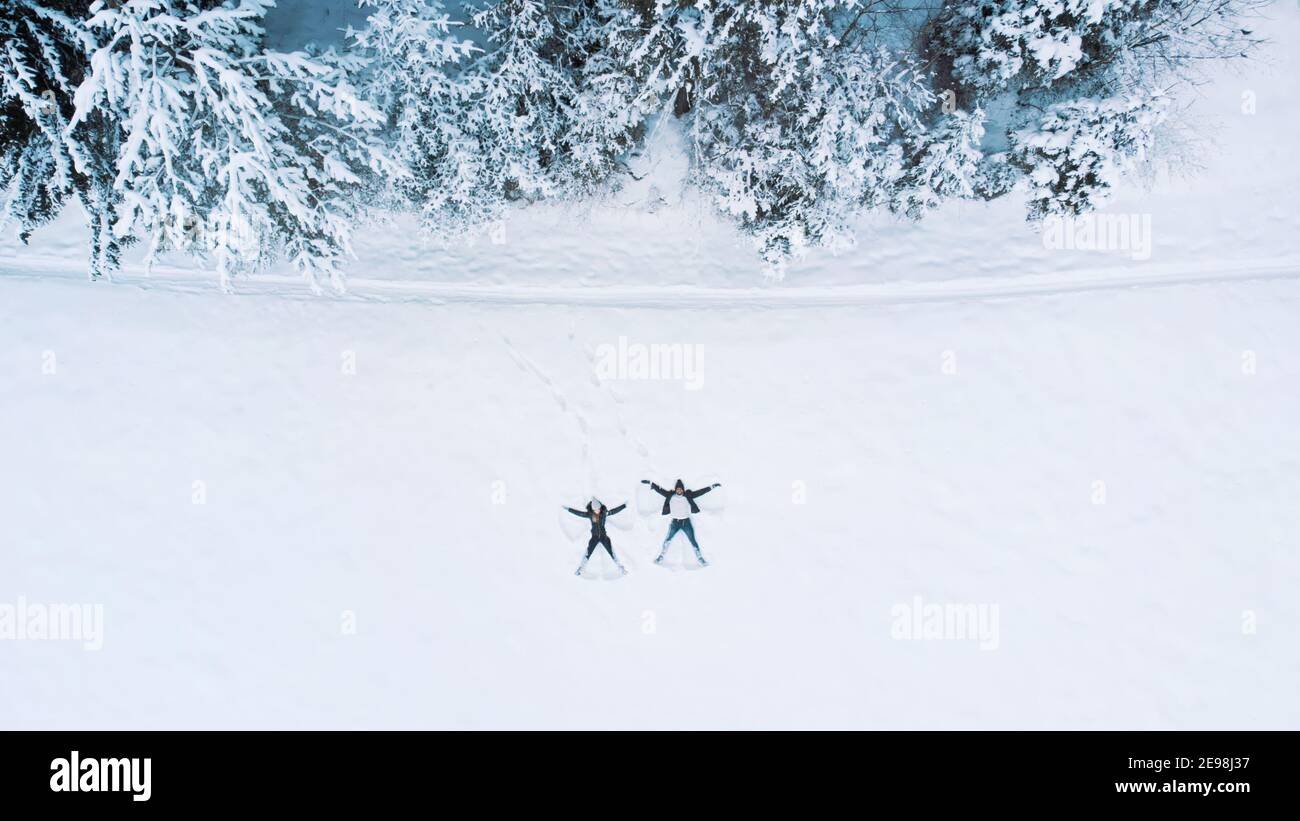 Making snow angel arms hi-res stock photography and images - Alamy