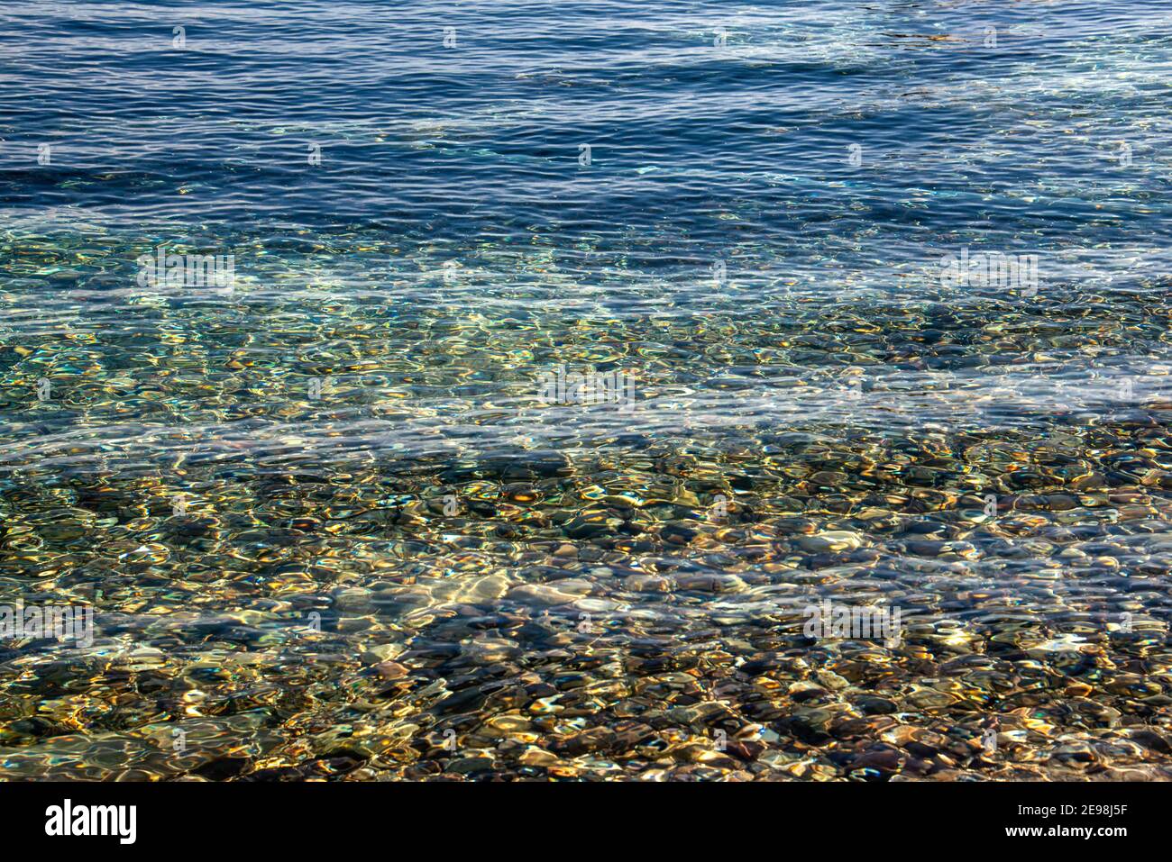crystal clear water, blue sea and blue sky for background Stock Photo ...