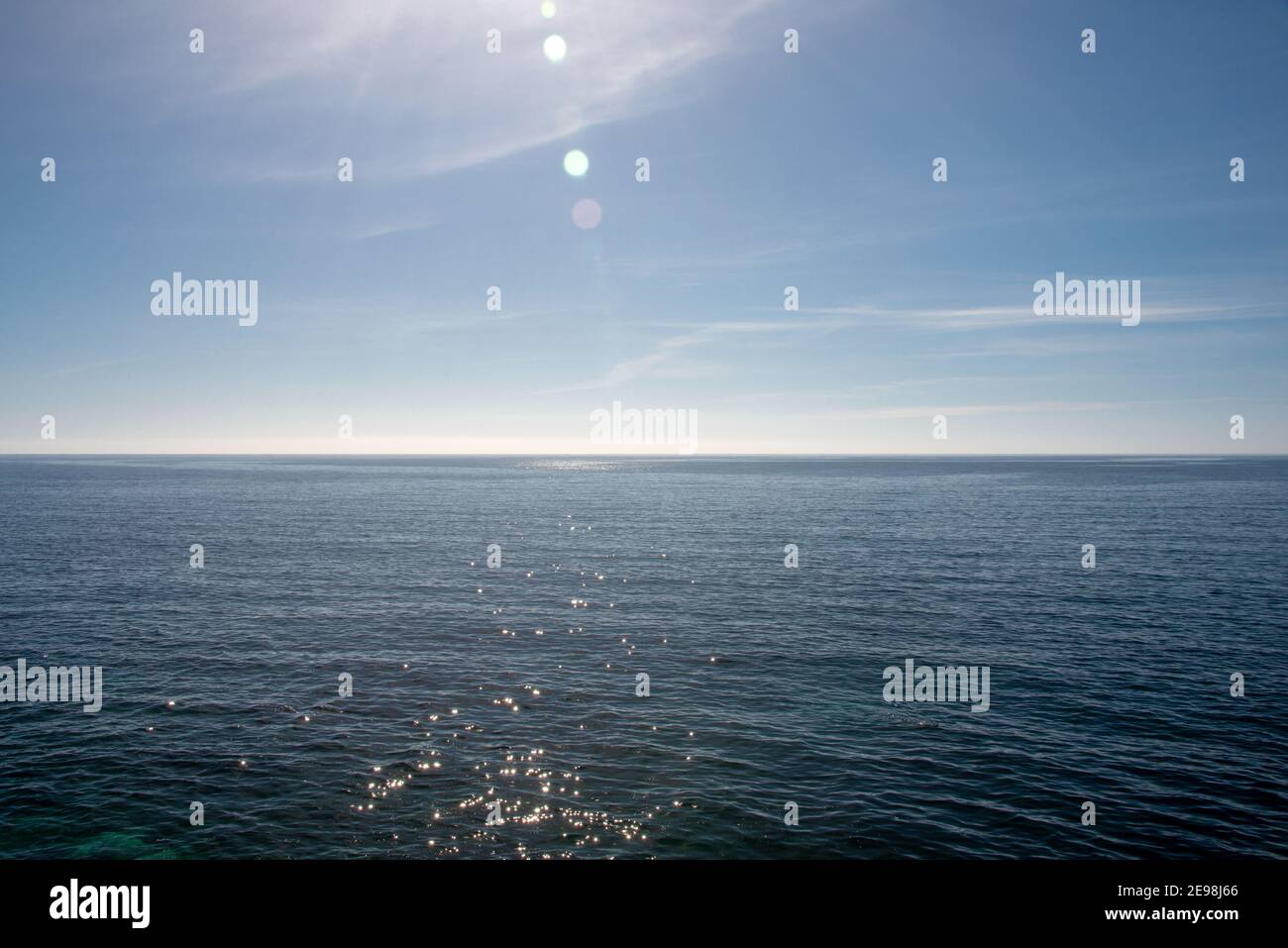 crystal clear water, blue sea and blue sky for background Stock Photo ...