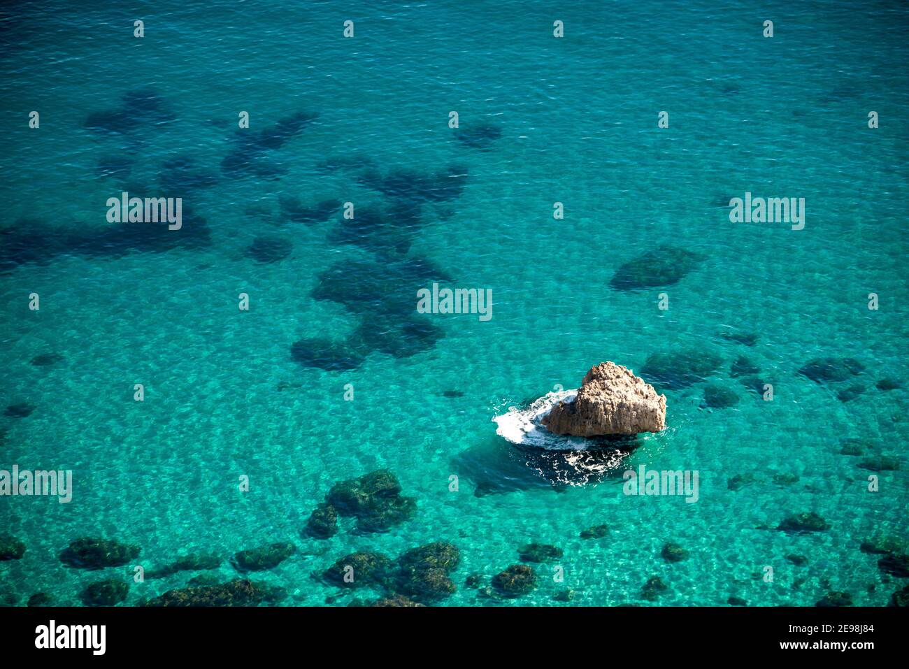 crystal clear water, blue sea and blue sky for background Stock Photo ...