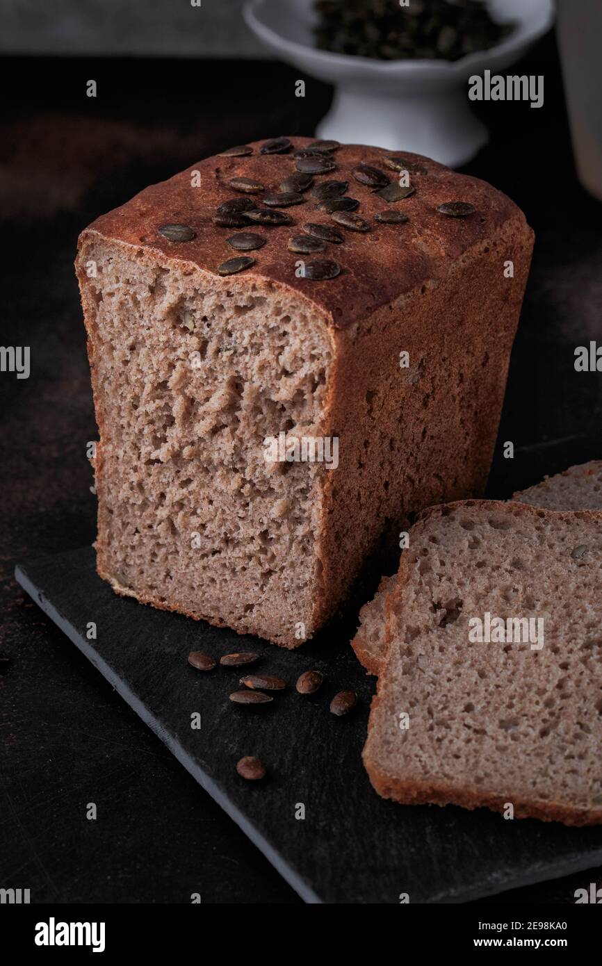 Homemade Multigrain Seed Bread. Seeded Whole Grain Breakfast Bread ...
