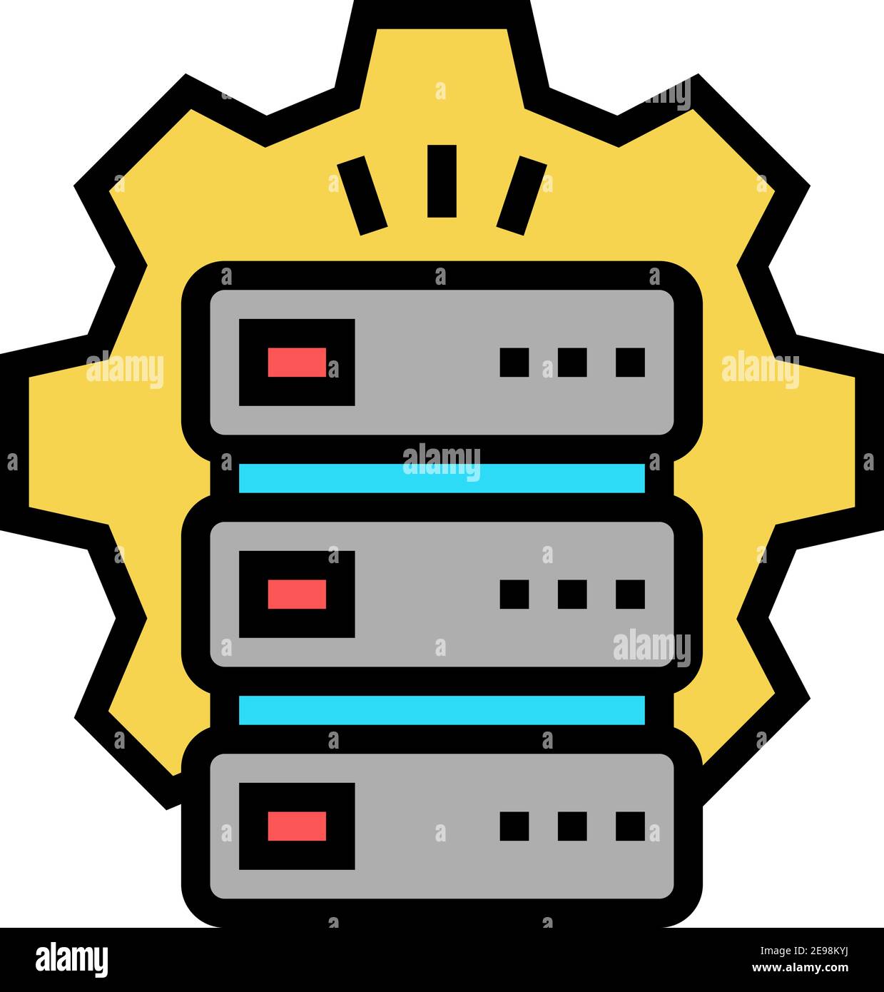 servers work and service color icon vector illustration Stock Vector ...