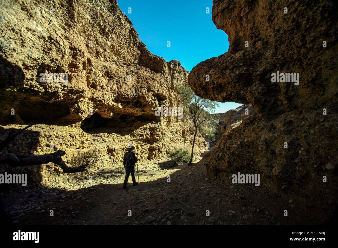 The Tsauchab River flows intermittantly through a steep sided, narrow ...