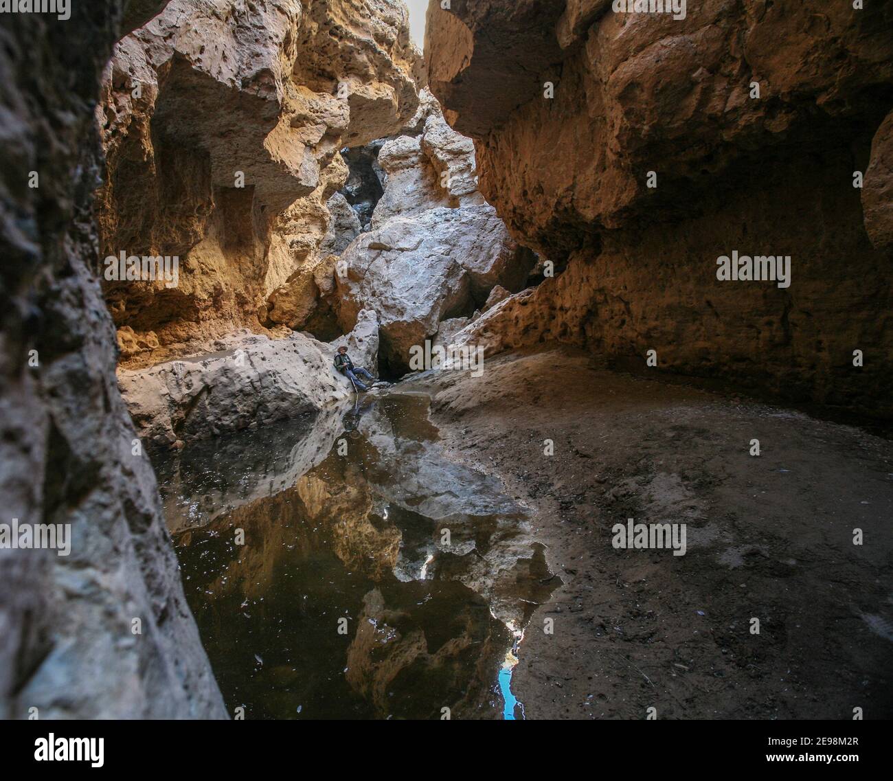 The Tsauchab River flows intermittantly through a steep sided, narrow ...