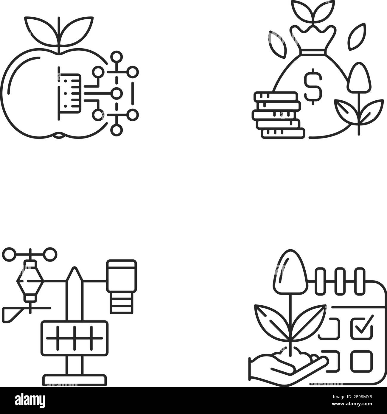 Estimating planting time linear icons set Stock Vector Image & Art - Alamy