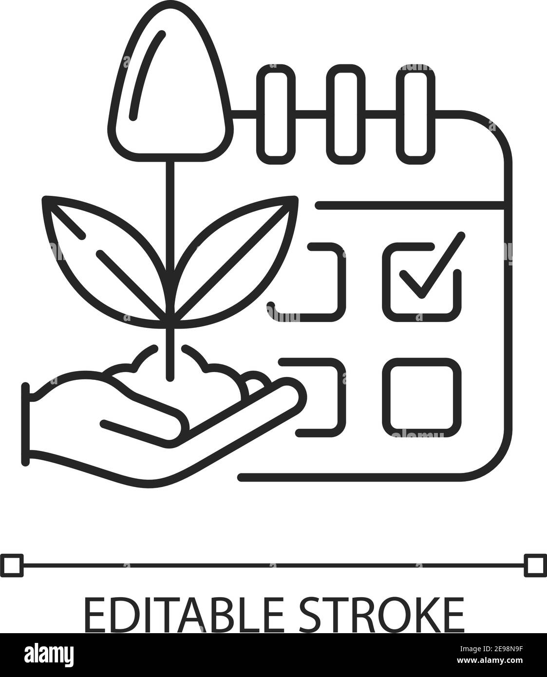 Estimating planting time linear icon Stock Vector Image & Art - Alamy