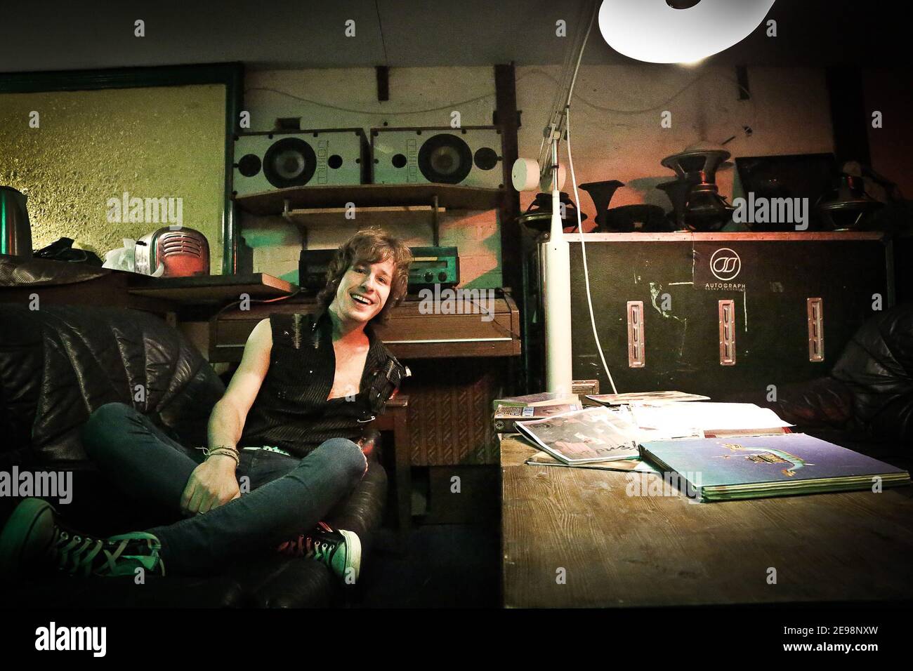 Singer Alex Gold formerly of the Wutars fooling around at Scar Studios ...