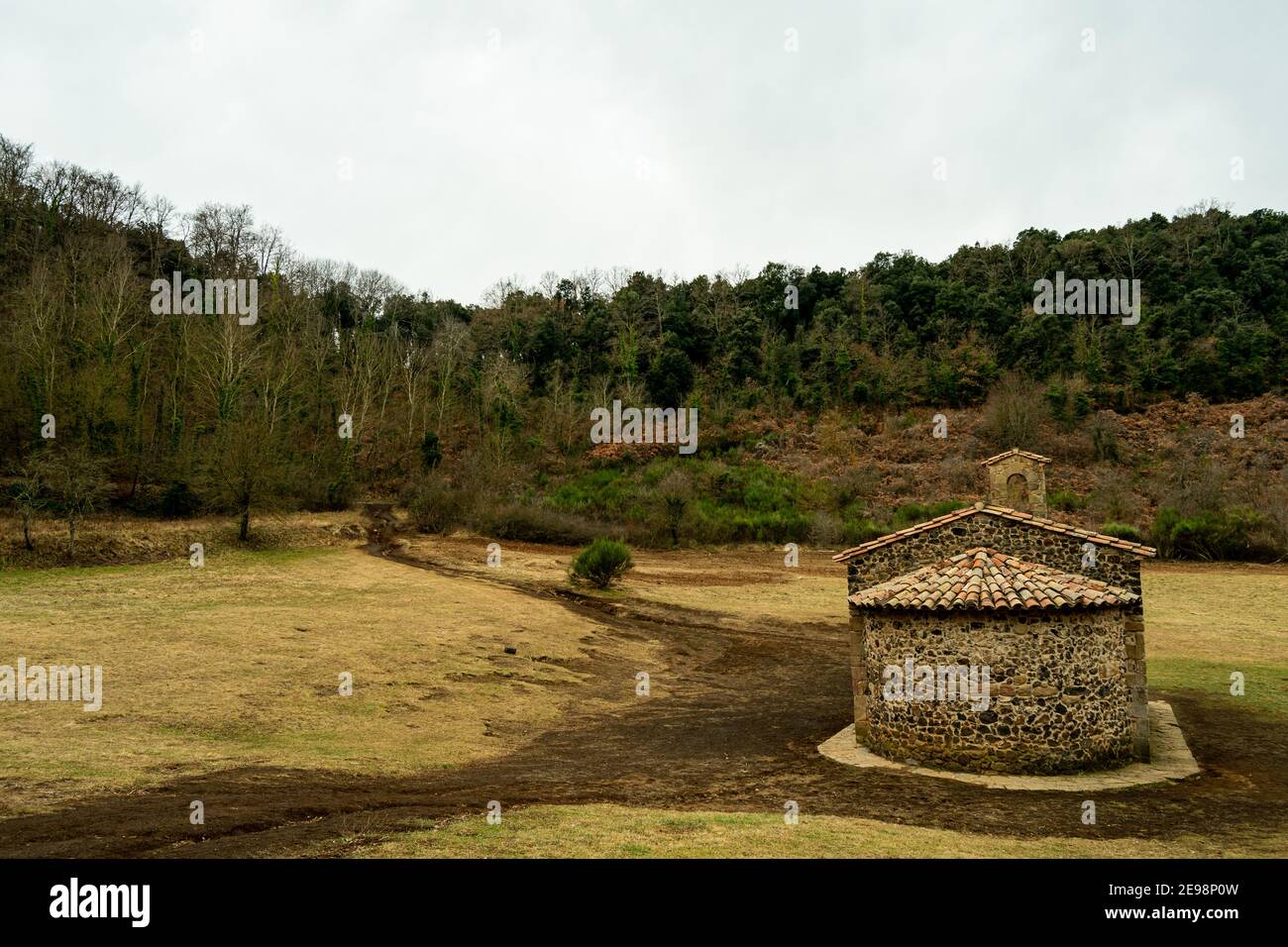 Sant Pau,Catalunya,Spain, the Sta Margarida Volcan.el volcán Santa ...