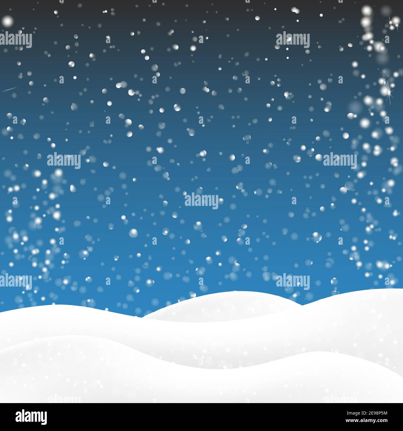 Falling snow on dark blue background. Abstract snowflake background ...