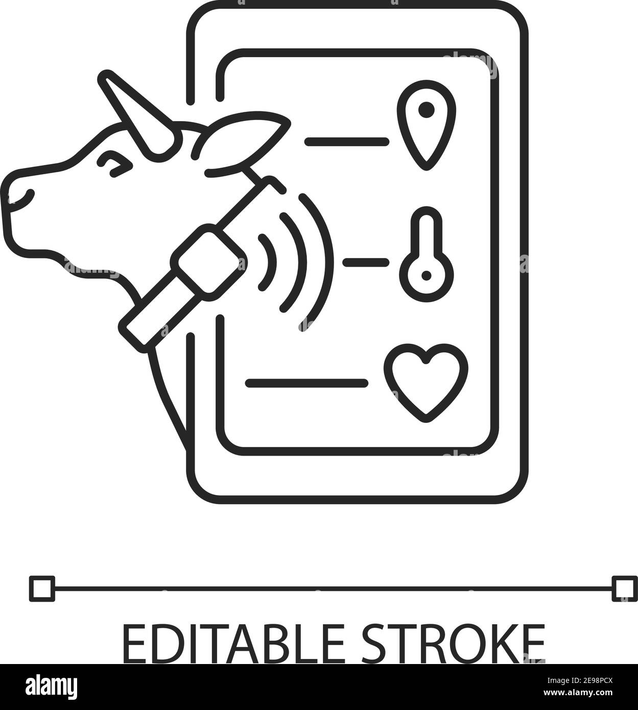 Livestock monitoring linear icon Stock Vector Image & Art - Alamy