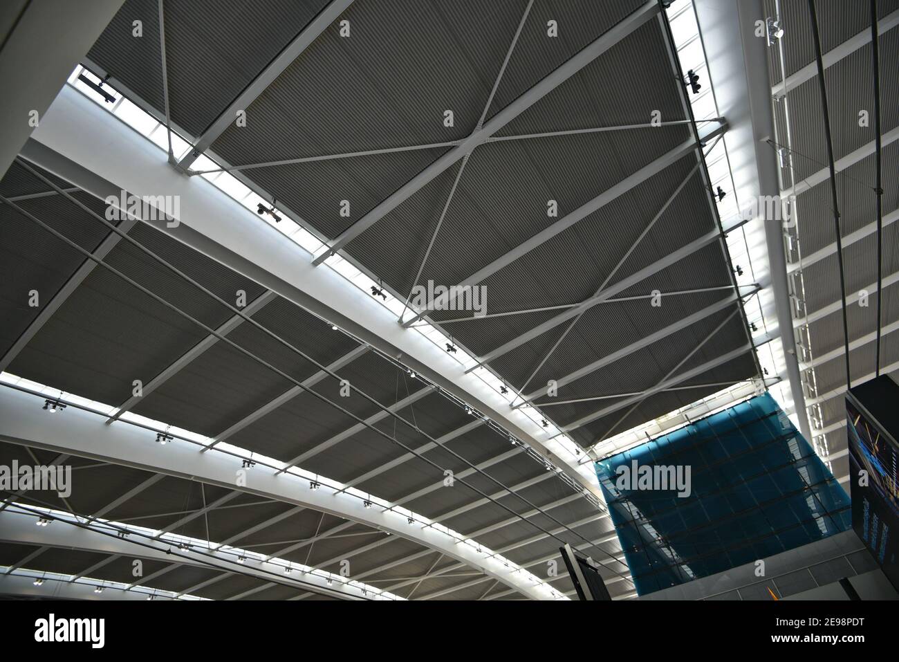 London Heathrow International Airport interior ceiling view in the ...
