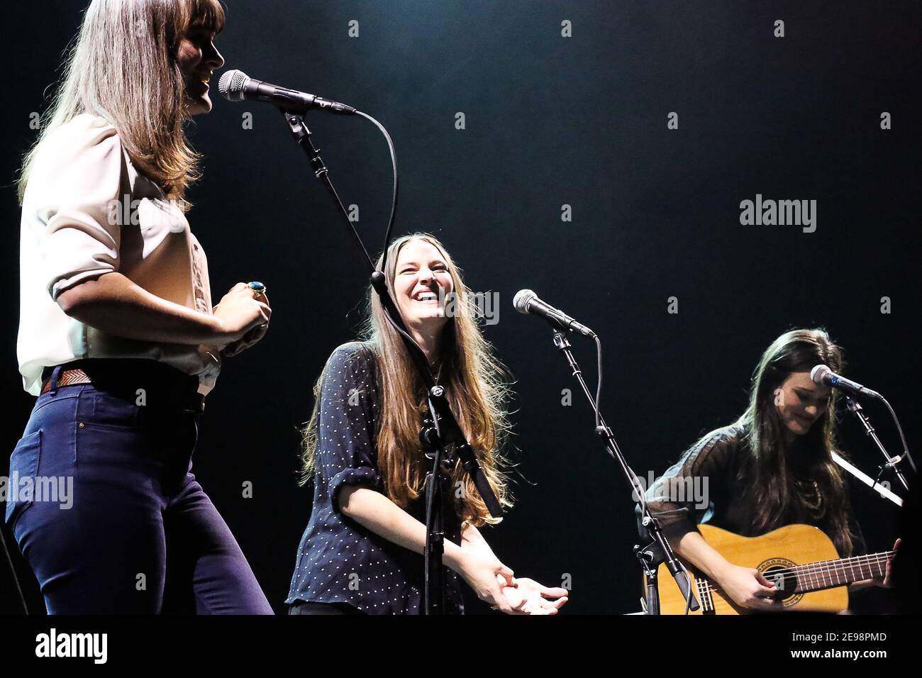 The Staves live on stage at Wembley supporting Bon Iver Stock Photo - Alamy
