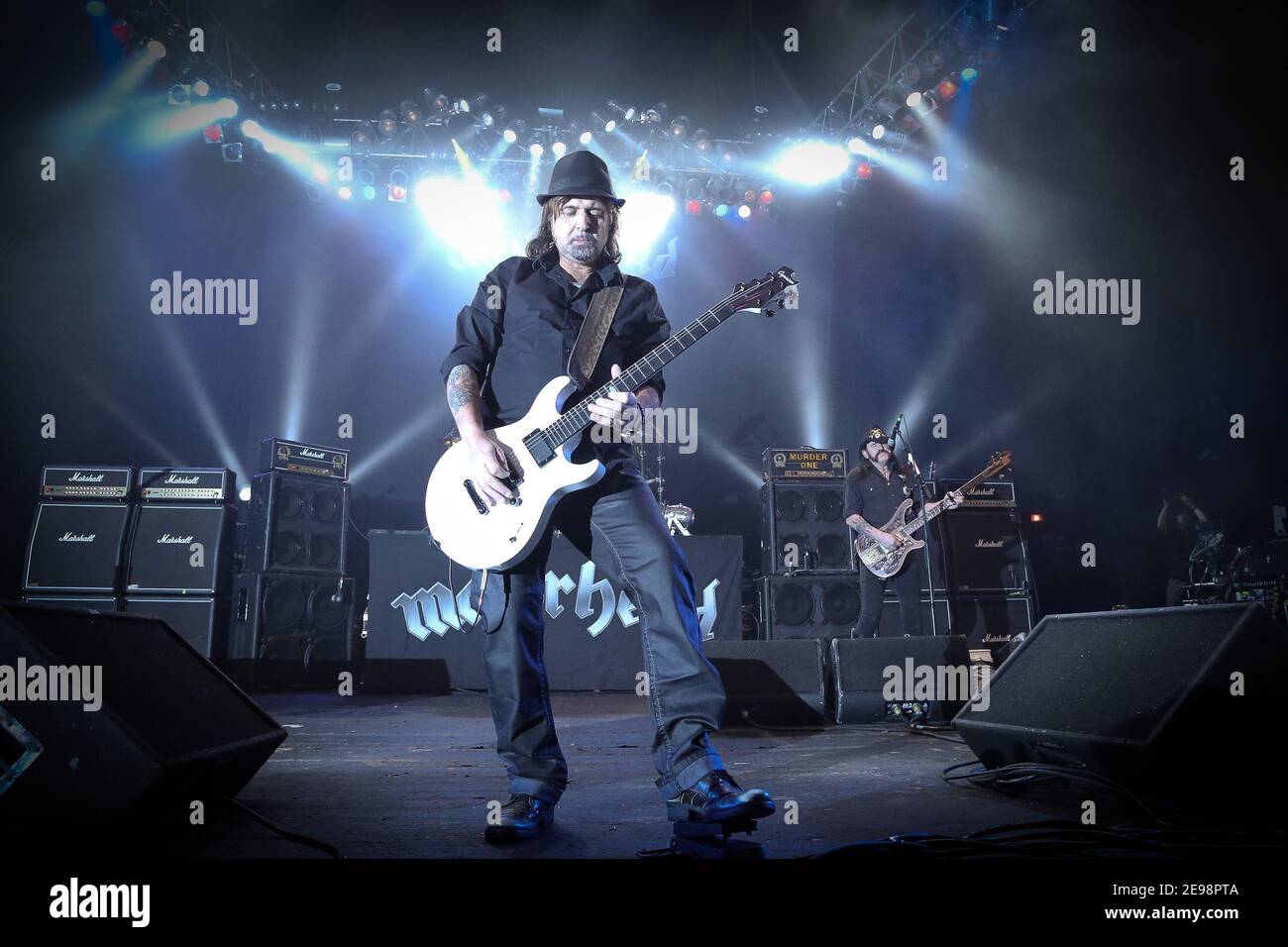 Phil "Wizzö" Campbell of Motorhead performing live on stage at Brixton ...