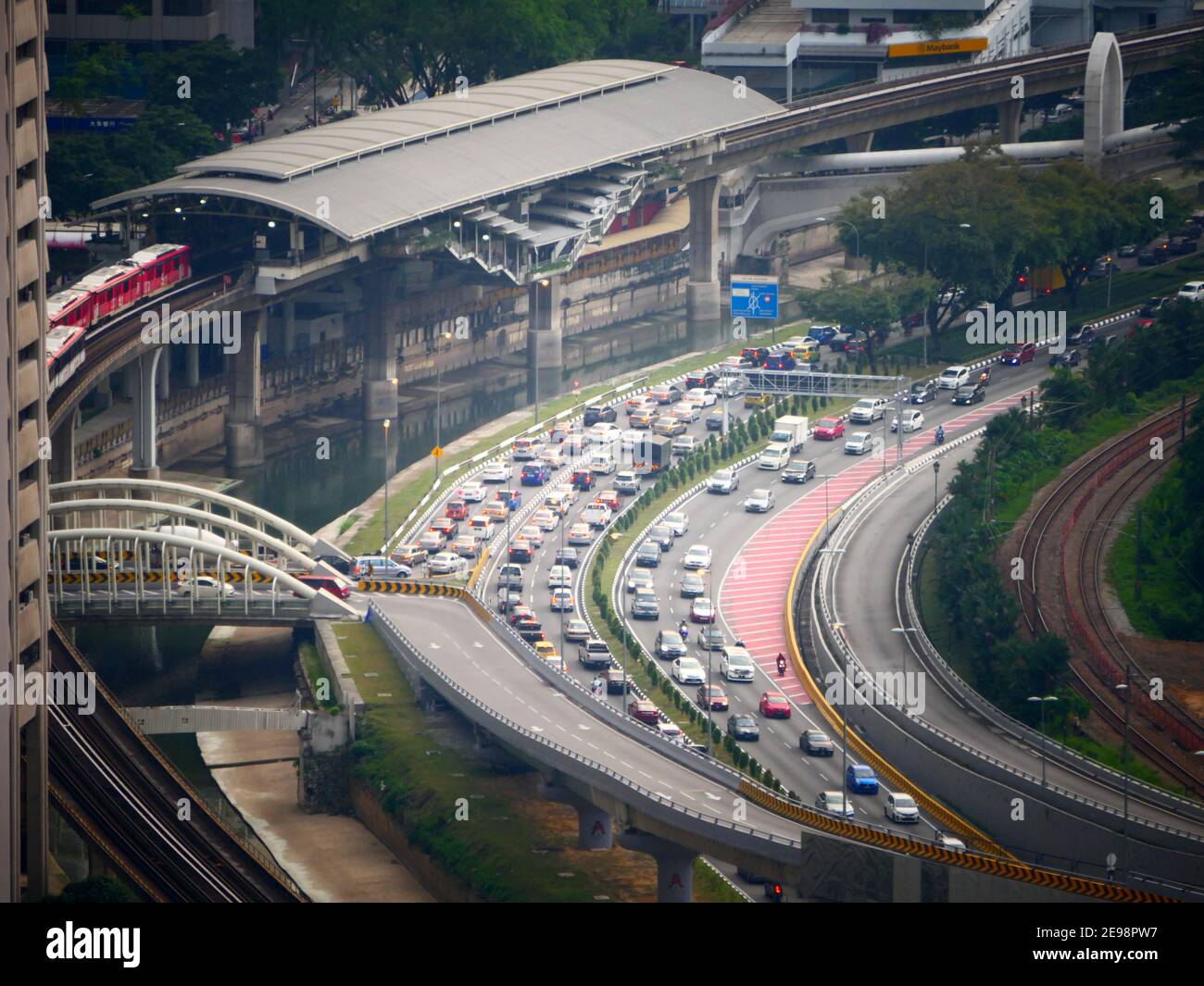 Traffic jam, metro station, Kuala Lumpur Malaysia Stock Photo - Alamy