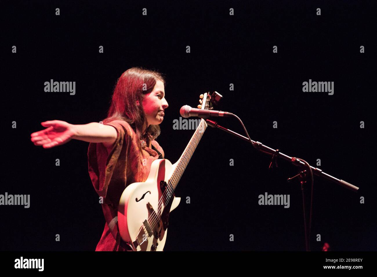 Jesca Hoop from California on stage at the Barbican in London ...