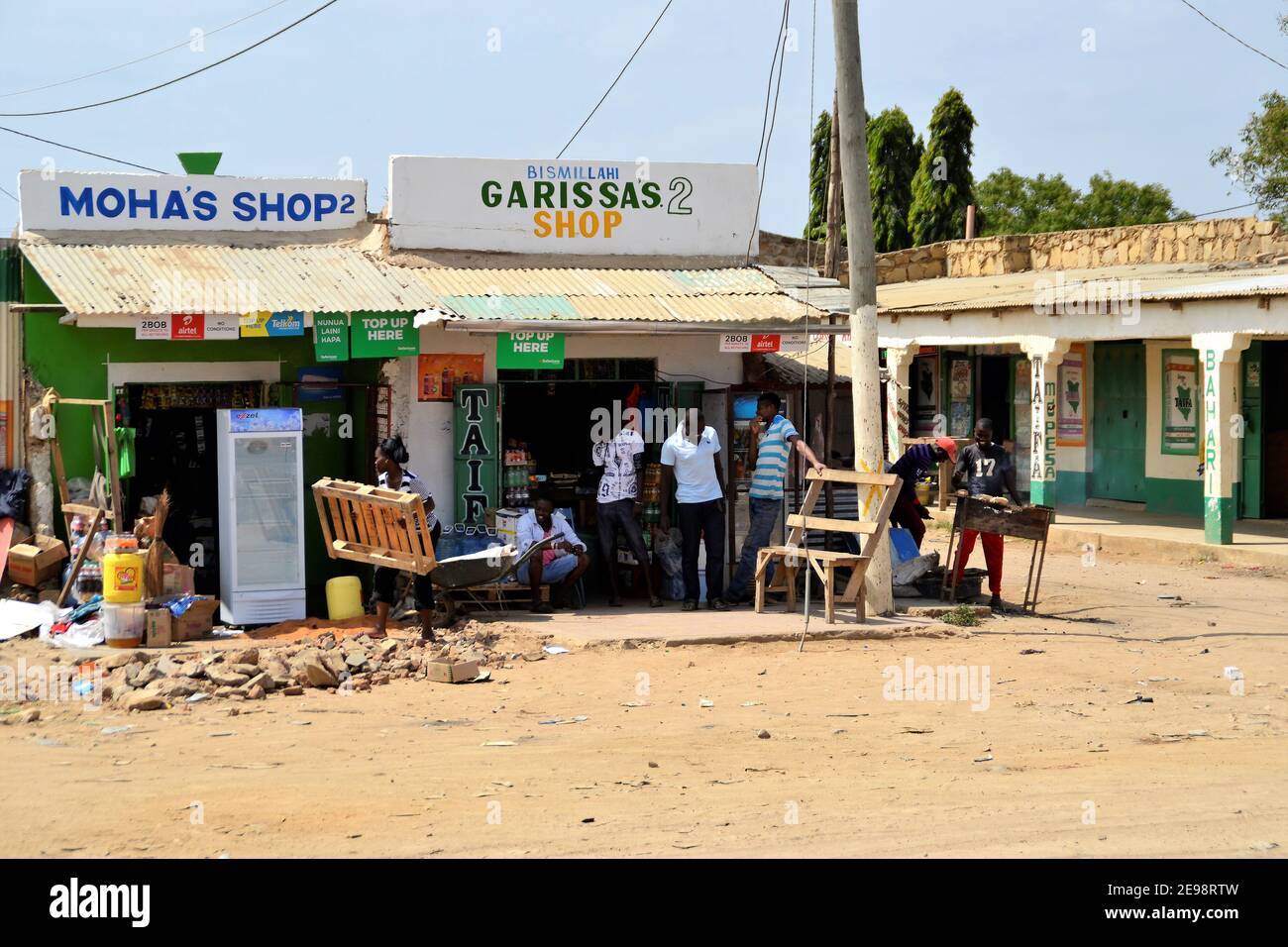 Small slums of Mombasa. Traveling to Mombasa. Kenya, Africa Stock Photo ...