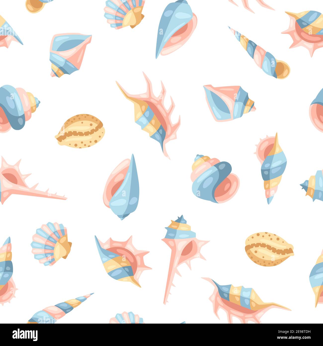Seamless seashell pattern Cut Out Stock Images & Pictures - Alamy