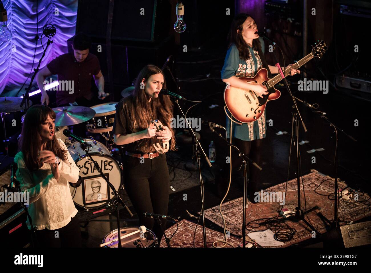 The Staves performing live on stage at Scala in London Stock Photo - Alamy
