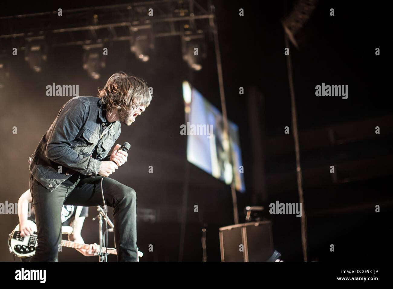 Justin Young of The Vaccines live on stage at the O2 Arena Stock Photo ...