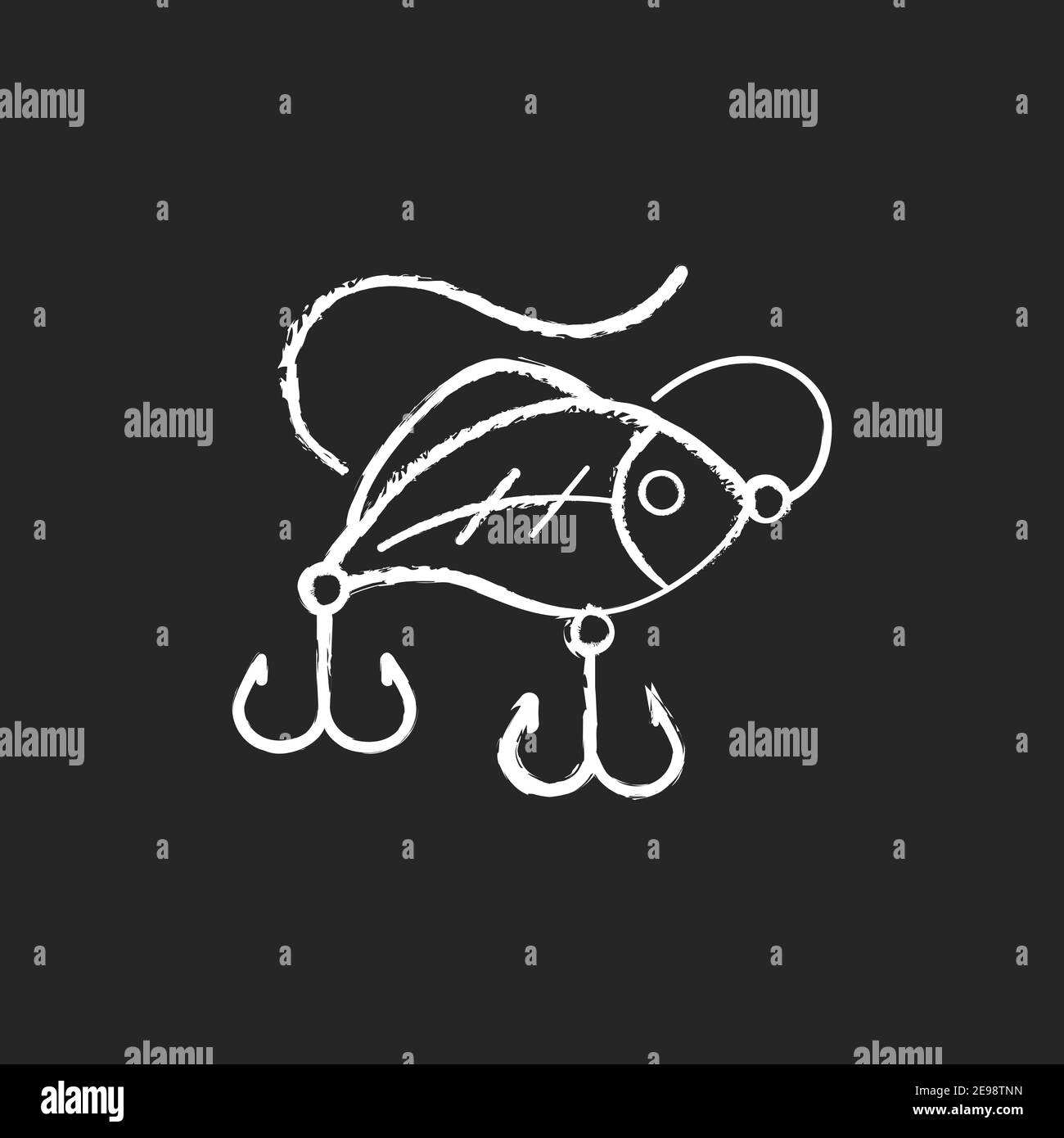 Lures chalk white icon on black background Stock Vector Image & Art - Alamy