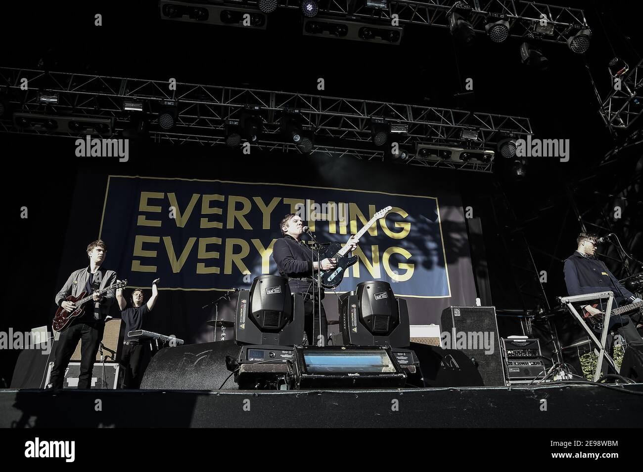 Everything Everything performing live on stage at the Field Day ...