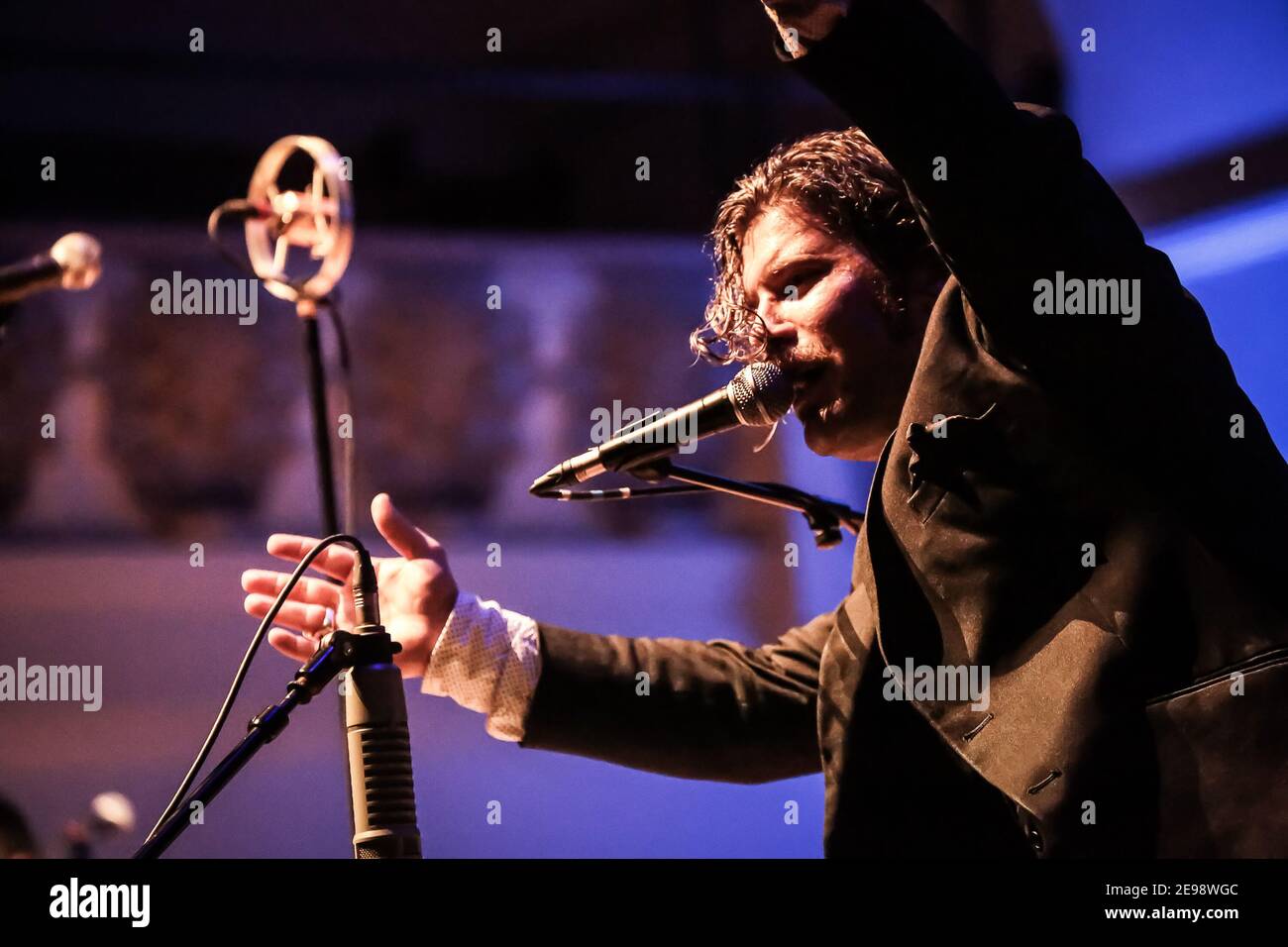 Singer-songwriter Ed Harcourt performing live on stage at Cadogan Hall ...