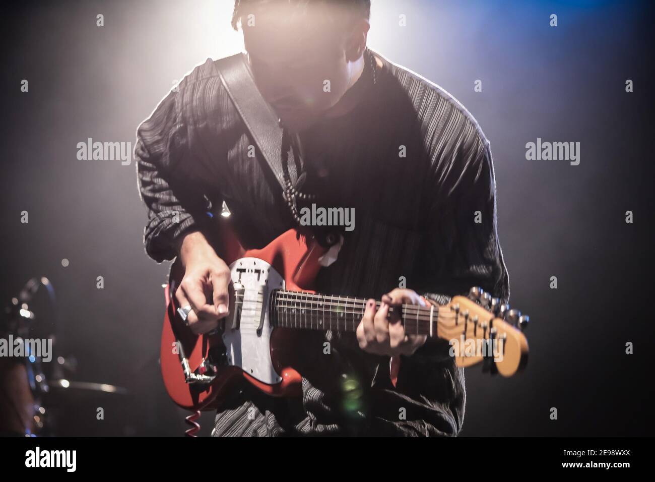 Ruban Nielson of Unknown Mortal Orchestra performing live on stage as ...