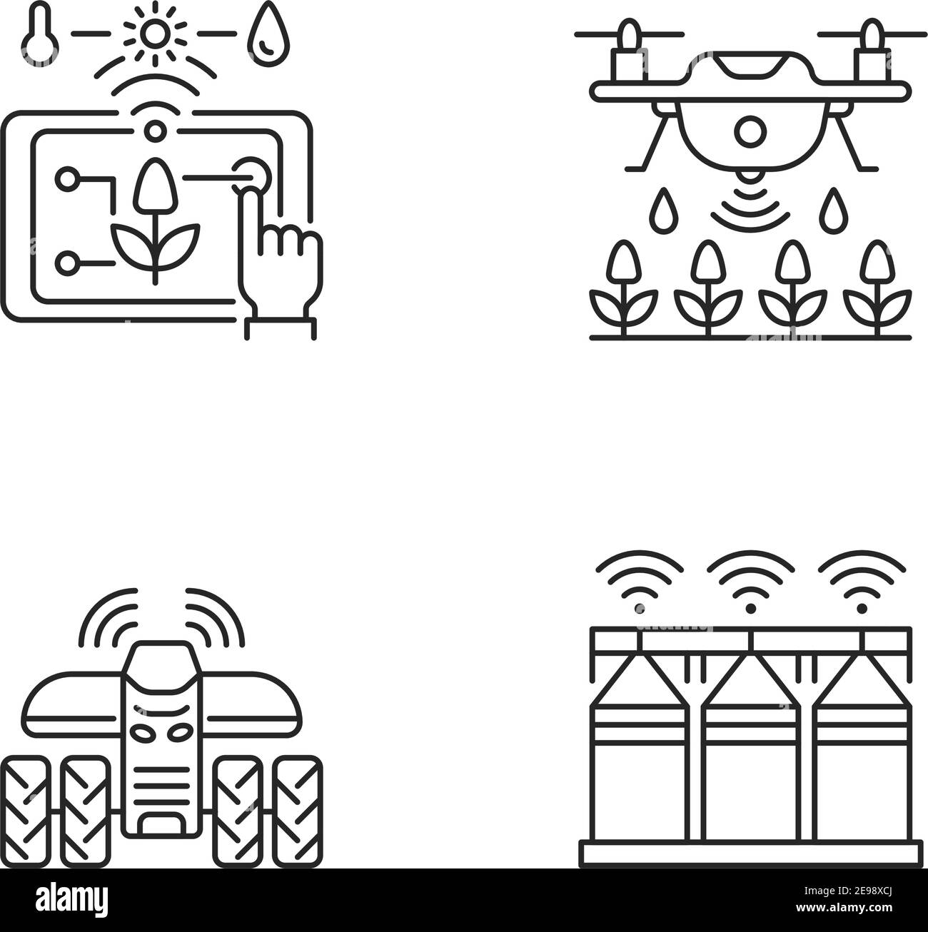 Precision agriculture linear icons set Stock Vector Image & Art - Alamy