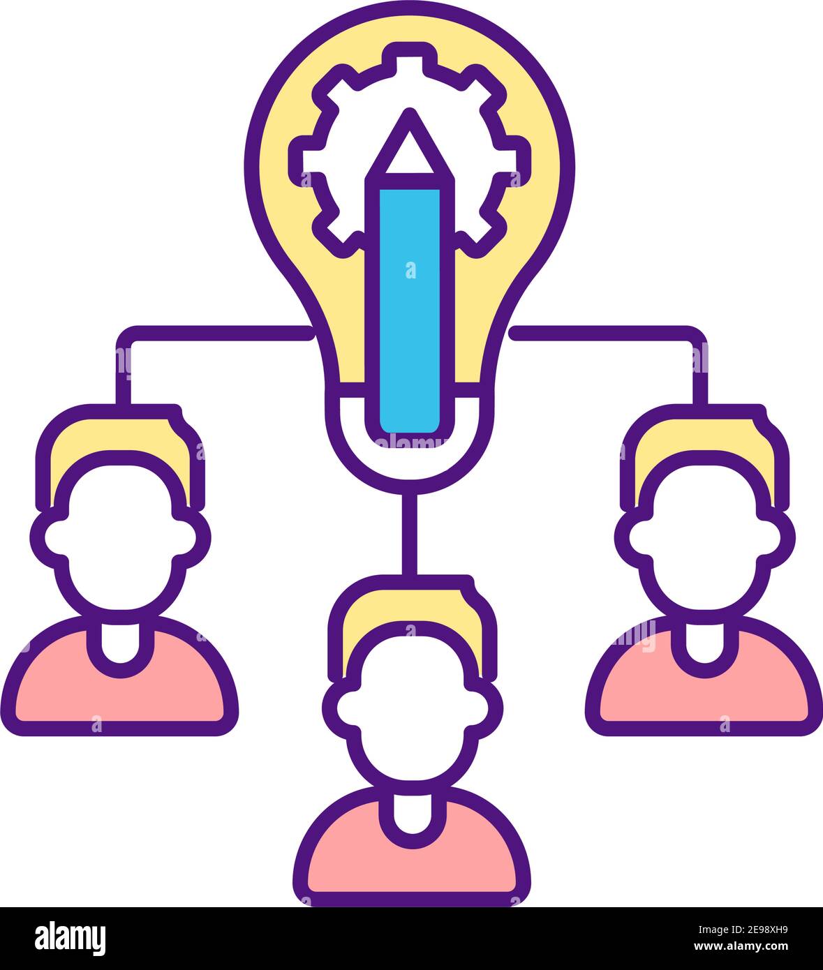 Collaborative designing RGB color icon Stock Vector Image & Art - Alamy